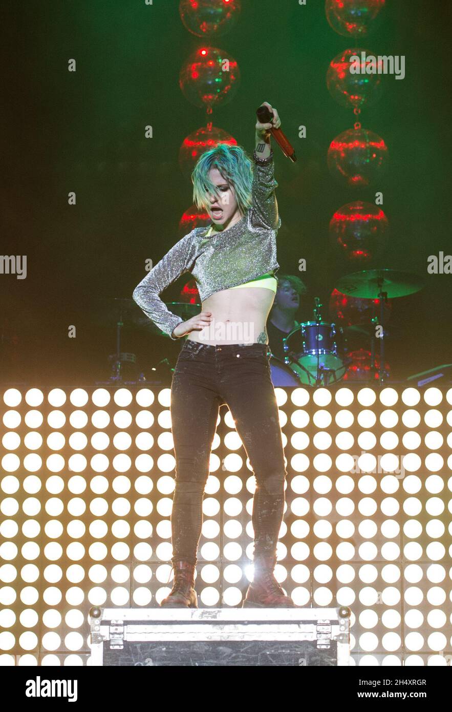 Hayley Williams of Paramore live on stage on day 2 at Leeds Festival on ...