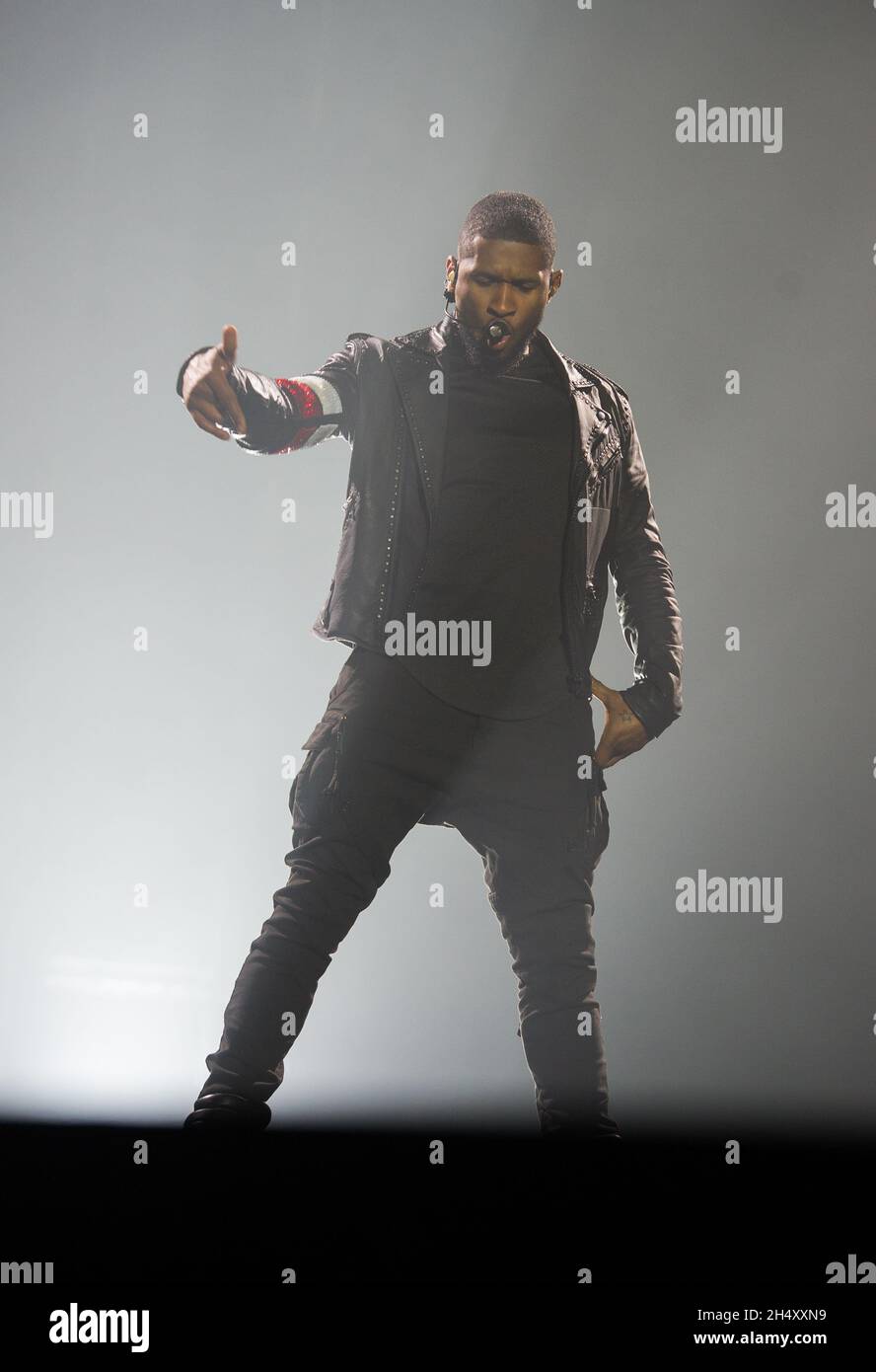 Usher preforms live on stage on first night of his UK tour at The ...