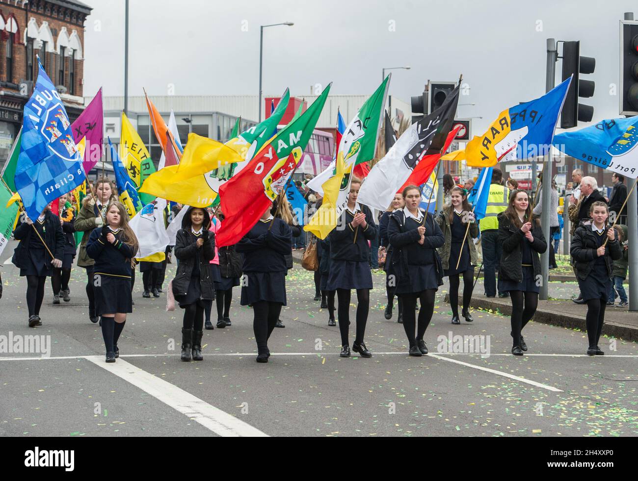 St. Patrick's Day parade in Digbeth, Irish Quarter on March 15, 2015 in ...