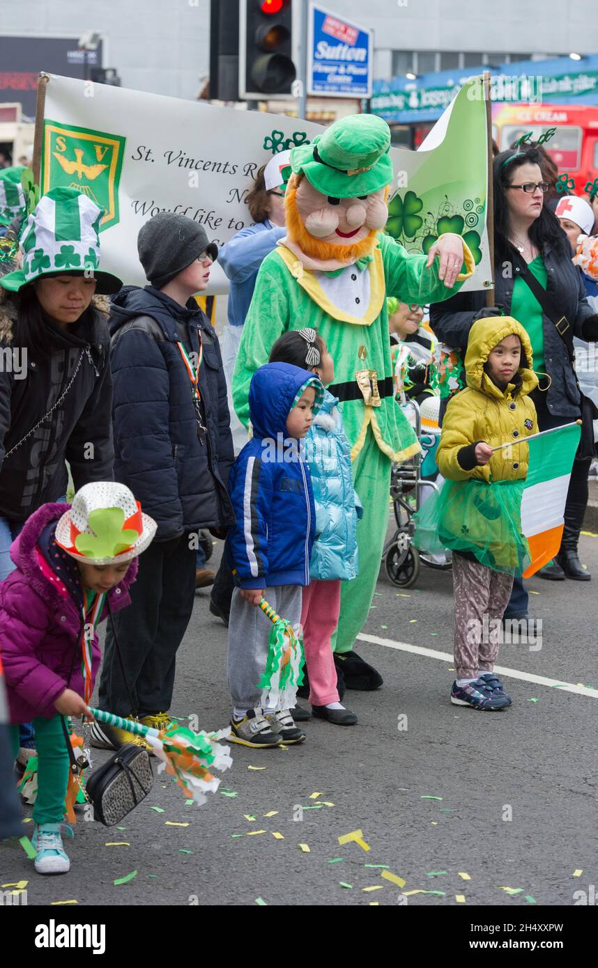 St. Patrick's Day parade in Digbeth, Irish Quarter on March 15, 2015 in ...