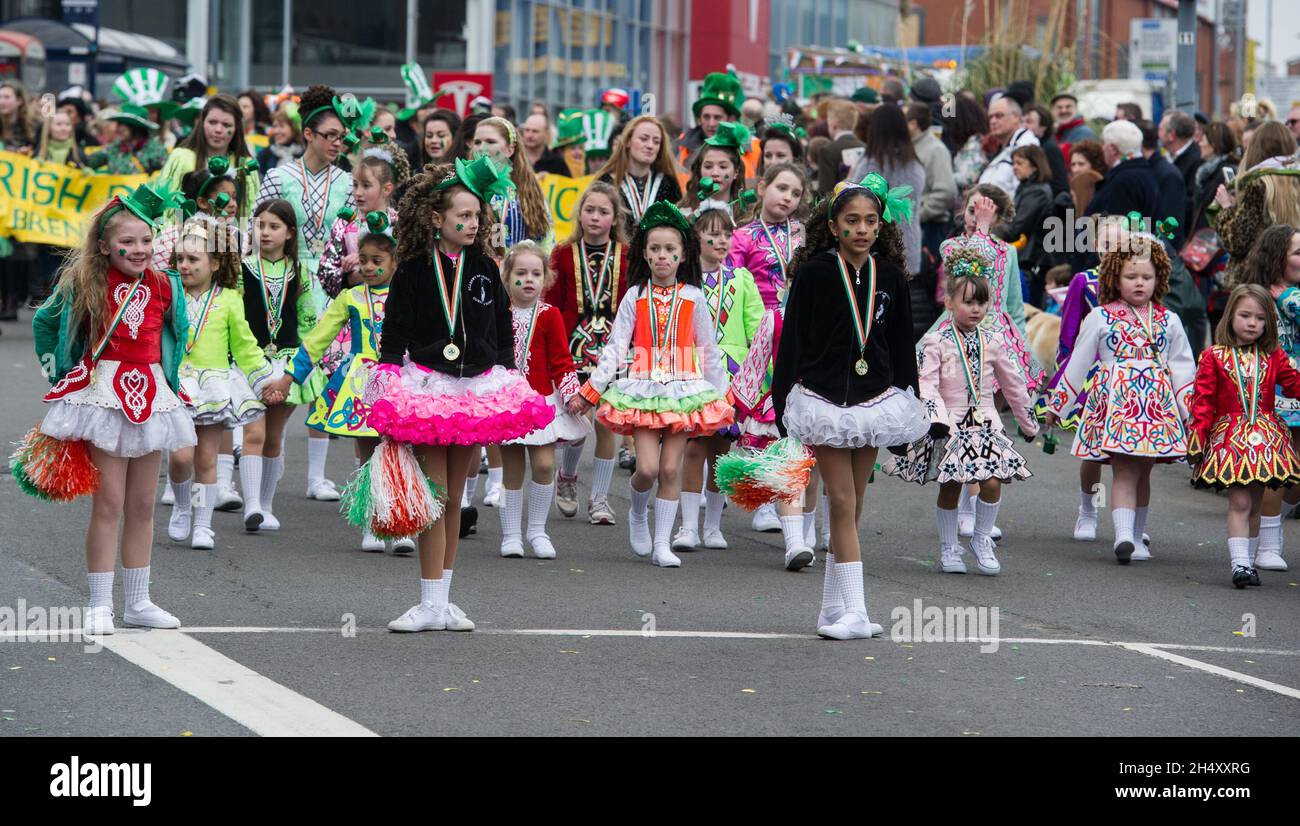 St. Patrick's Day parade in Digbeth, Irish Quarter on March 15, 2015 in ...
