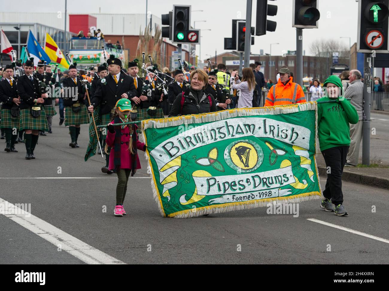 St. Patrick's Day parade in Digbeth, Irish Quarter on March 15, 2015 in ...