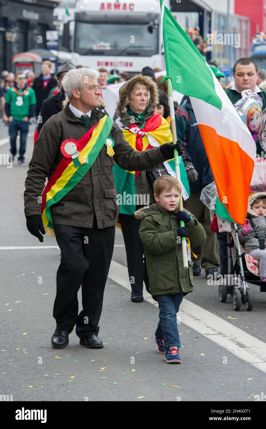St. Patrick's Day parade in Digbeth, Irish Quarter on March 15, 2015 in ...
