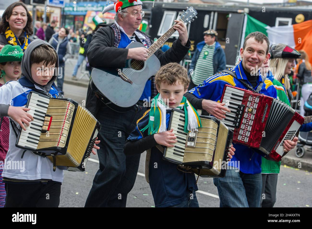 St. Patrick's Day parade in Digbeth, Irish Quarter on March 15, 2015 in ...