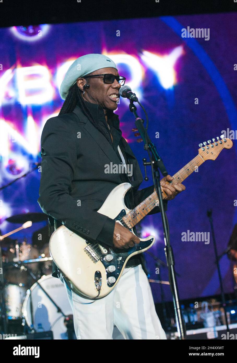 Nile Rodgers of CHIC performing live on stage at the 02 Academy on ...