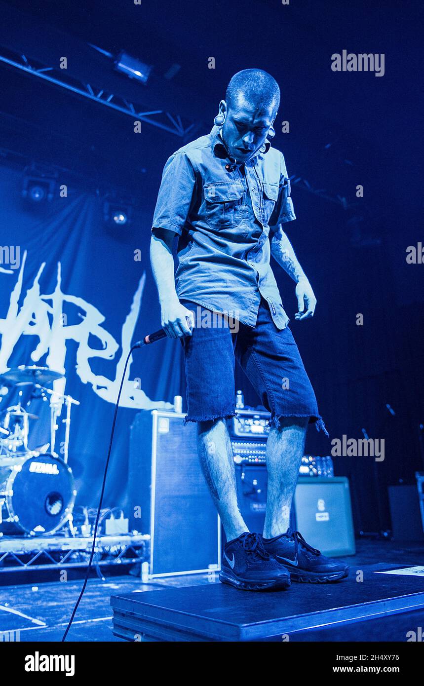 Phil Bozeman of Whitechapel performing live on stage during IMPERICON ...