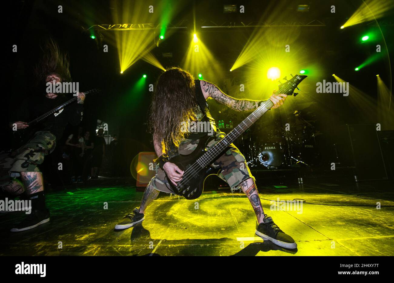 Mark Heylmun of Suicide Silence performing live on stage during ...