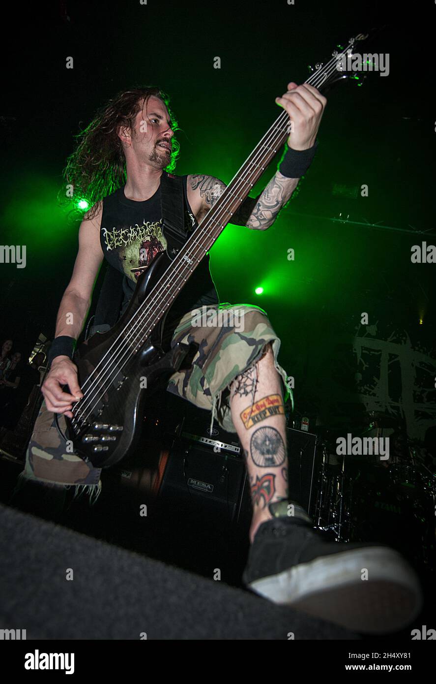 Mark Heylmun of Suicide Silence performing live on stage during ...
