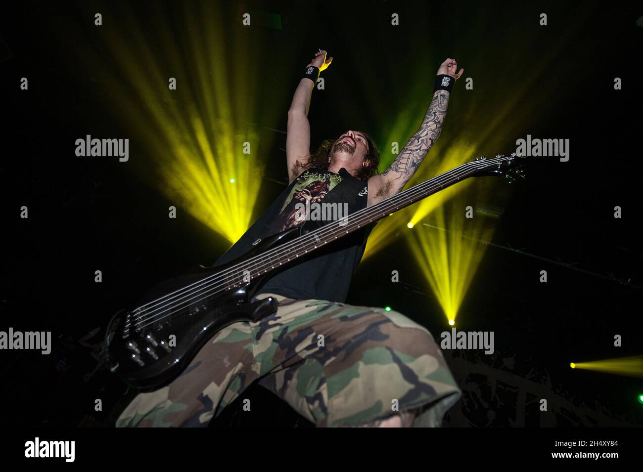 Mark Heylmun of Suicide Silence performing live on stage during ...