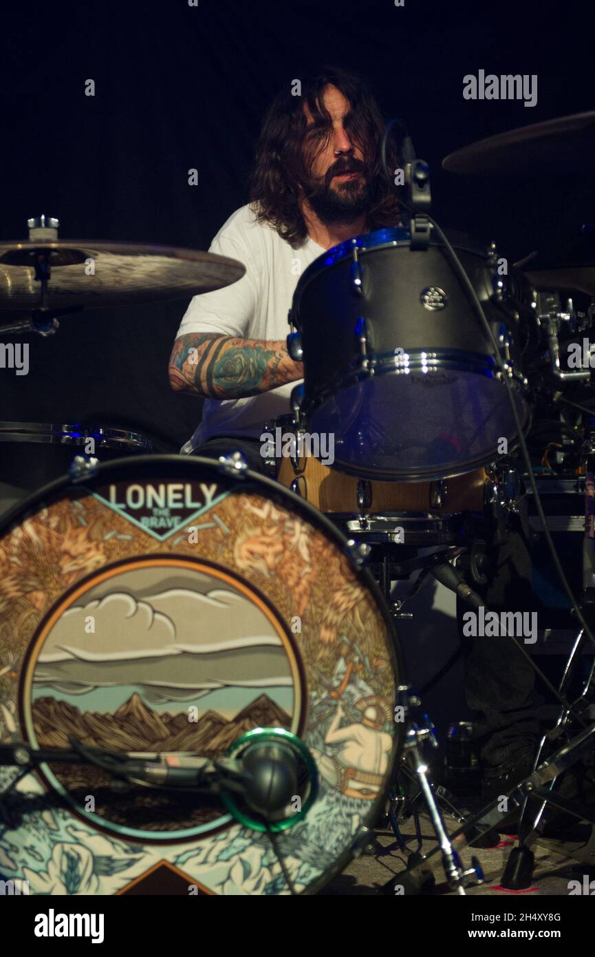 Lonely The brave performing live on stage at 02 Academy on May 08, 2015 ...