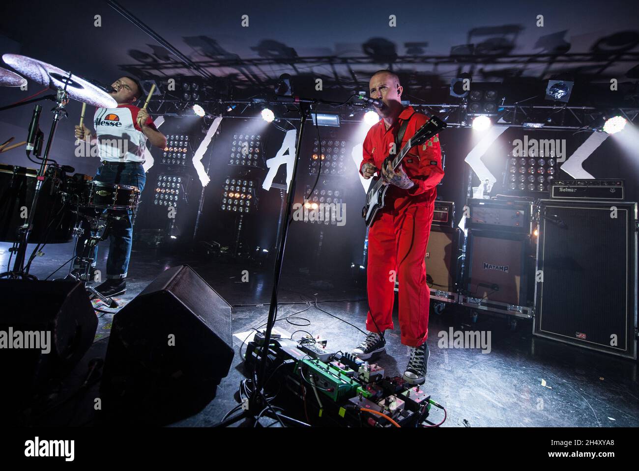 Isaac Holman and Laurie Vincent of Slaves performing live on stage at ...