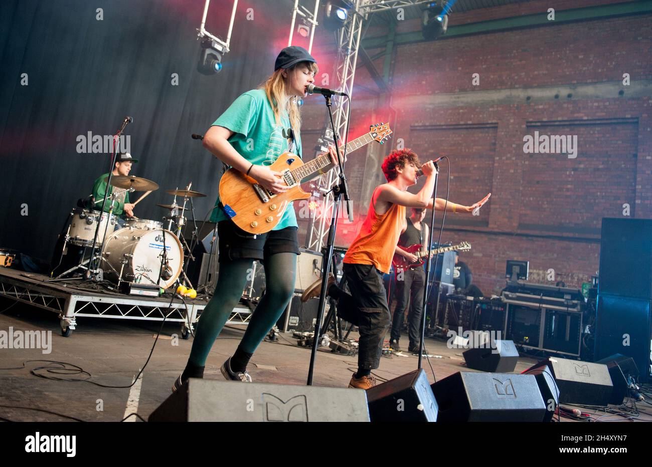 Daniel Benjamin and Maddy Wilde of Moon King performing live on day 3 ...