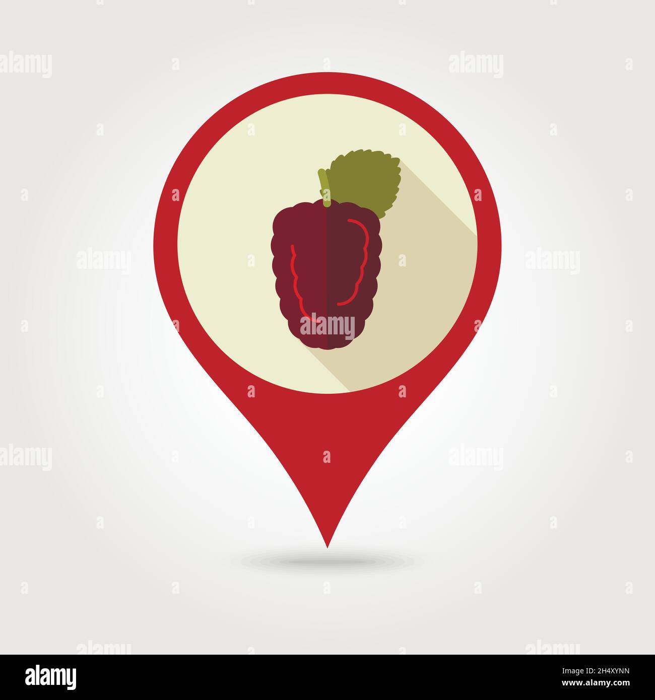 Blackberry bramble flat vector pin map icon. Map pointer. Map markers. Berry fruit. Vector ...