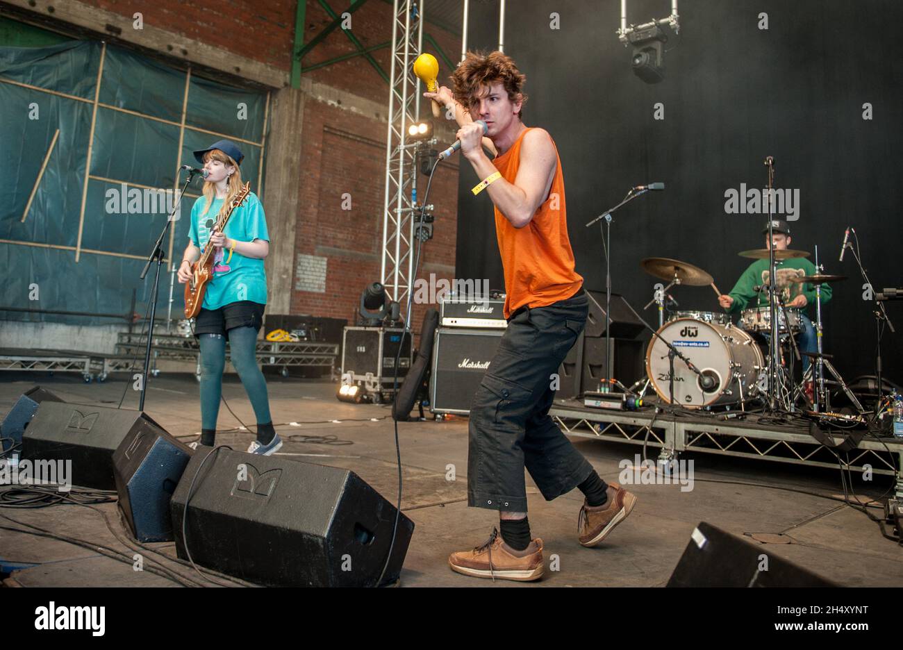 Daniel Benjamin and Maddy Wilde of Moon King performing live on day 3 ...