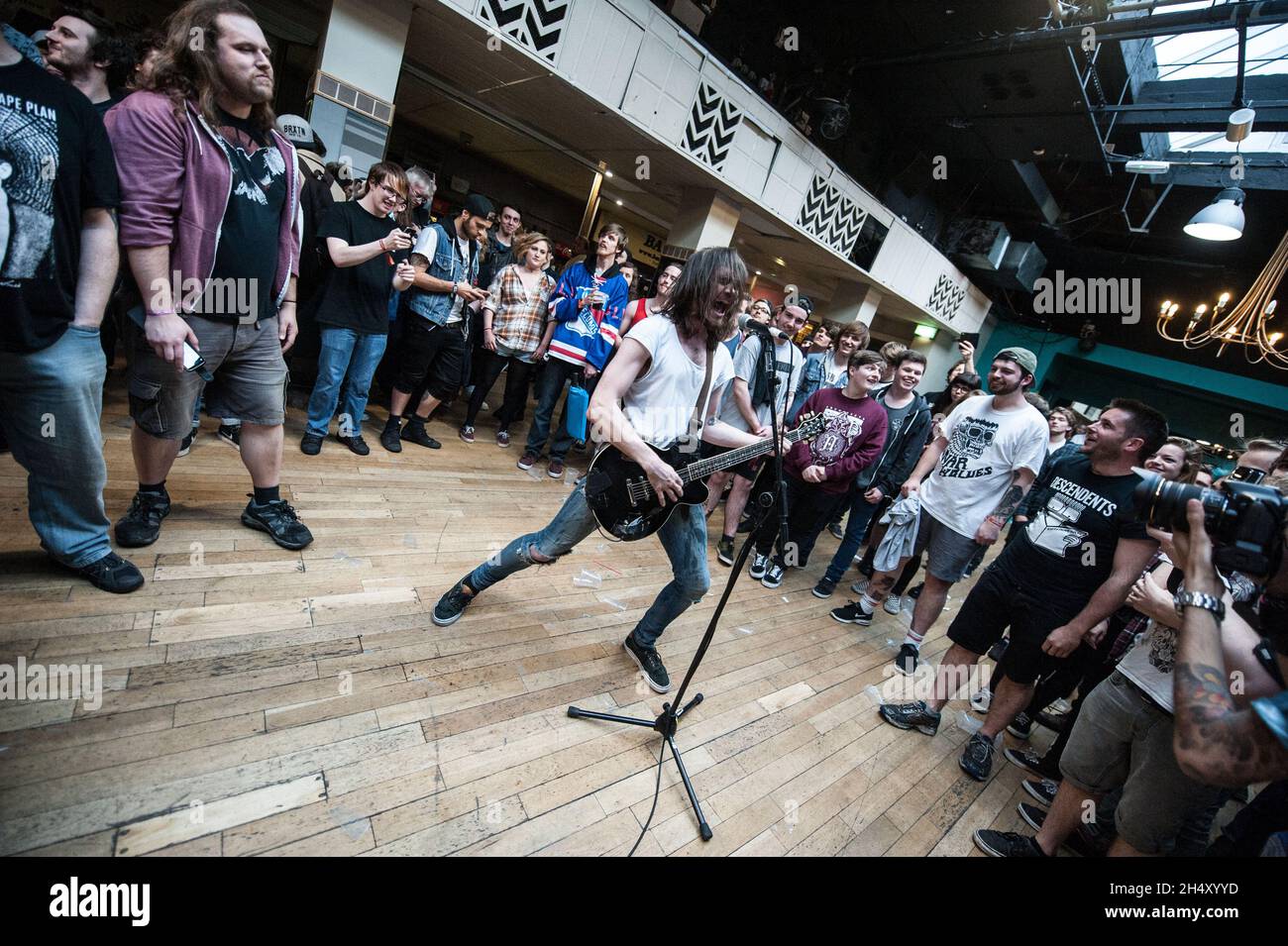 Matt Reynolds of Baby Godzilla performing live at Slam Dunk festival on ...