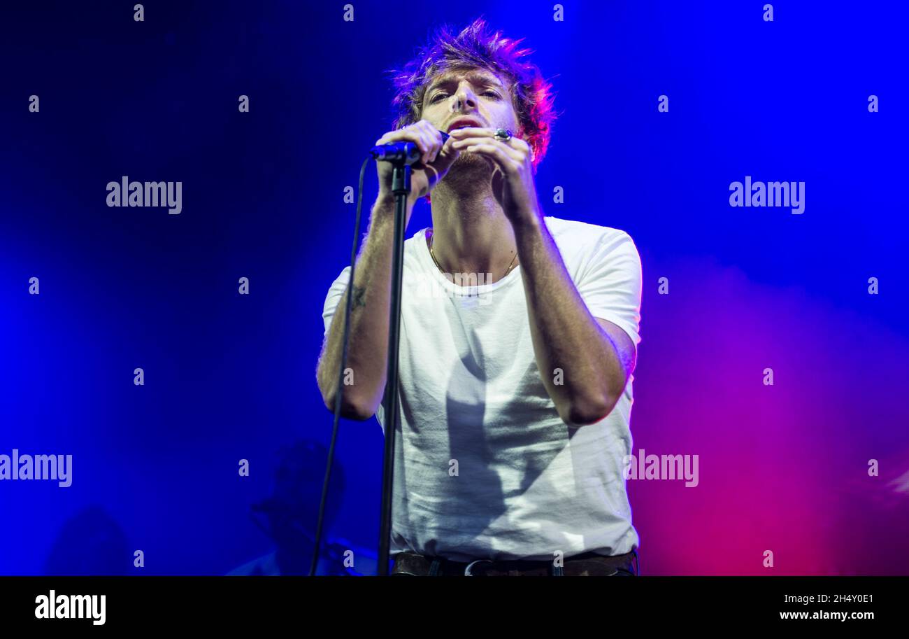 Paolo Nutini performing live on stage at Castlefield Bowl on July 02 ...