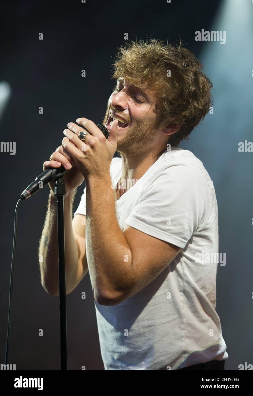 Paolo Nutini performing live on stage at Castlefield Bowl on July 02 ...