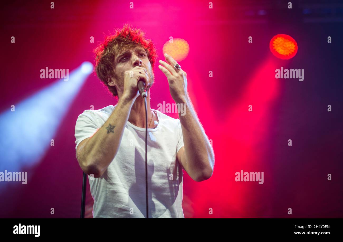 Paolo Nutini performing live on stage at Castlefield Bowl on July 02 ...