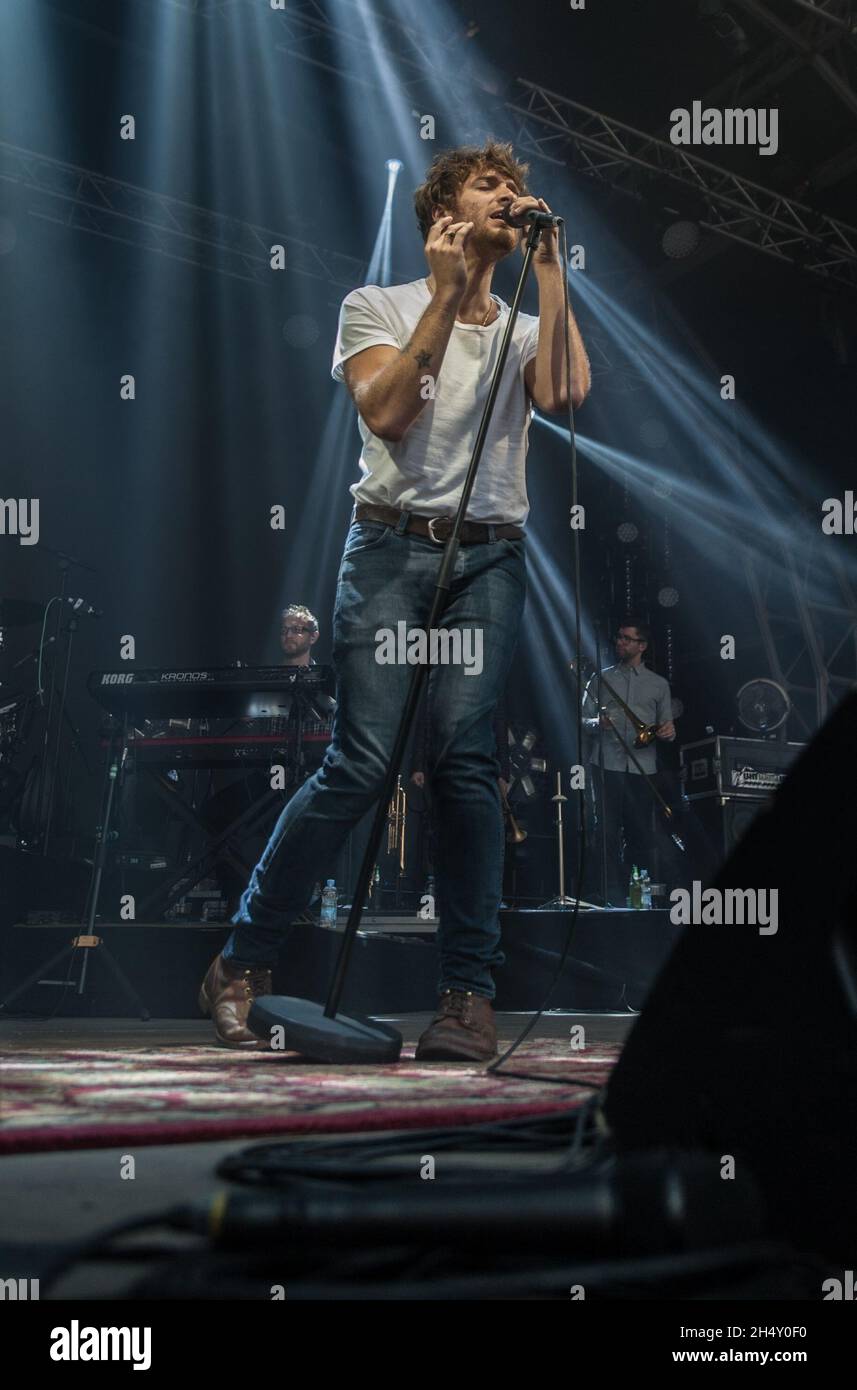 Paolo Nutini performing live on stage at Castlefield Bowl on July 02 ...