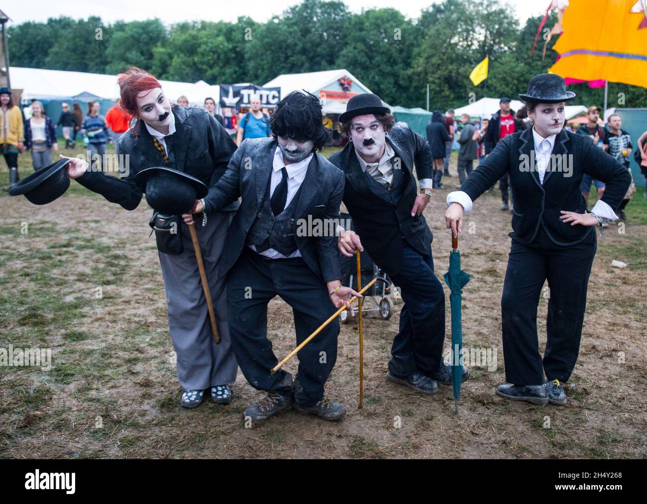 Street performers at Boomtwon festival on 14-16 August at Metterley ...