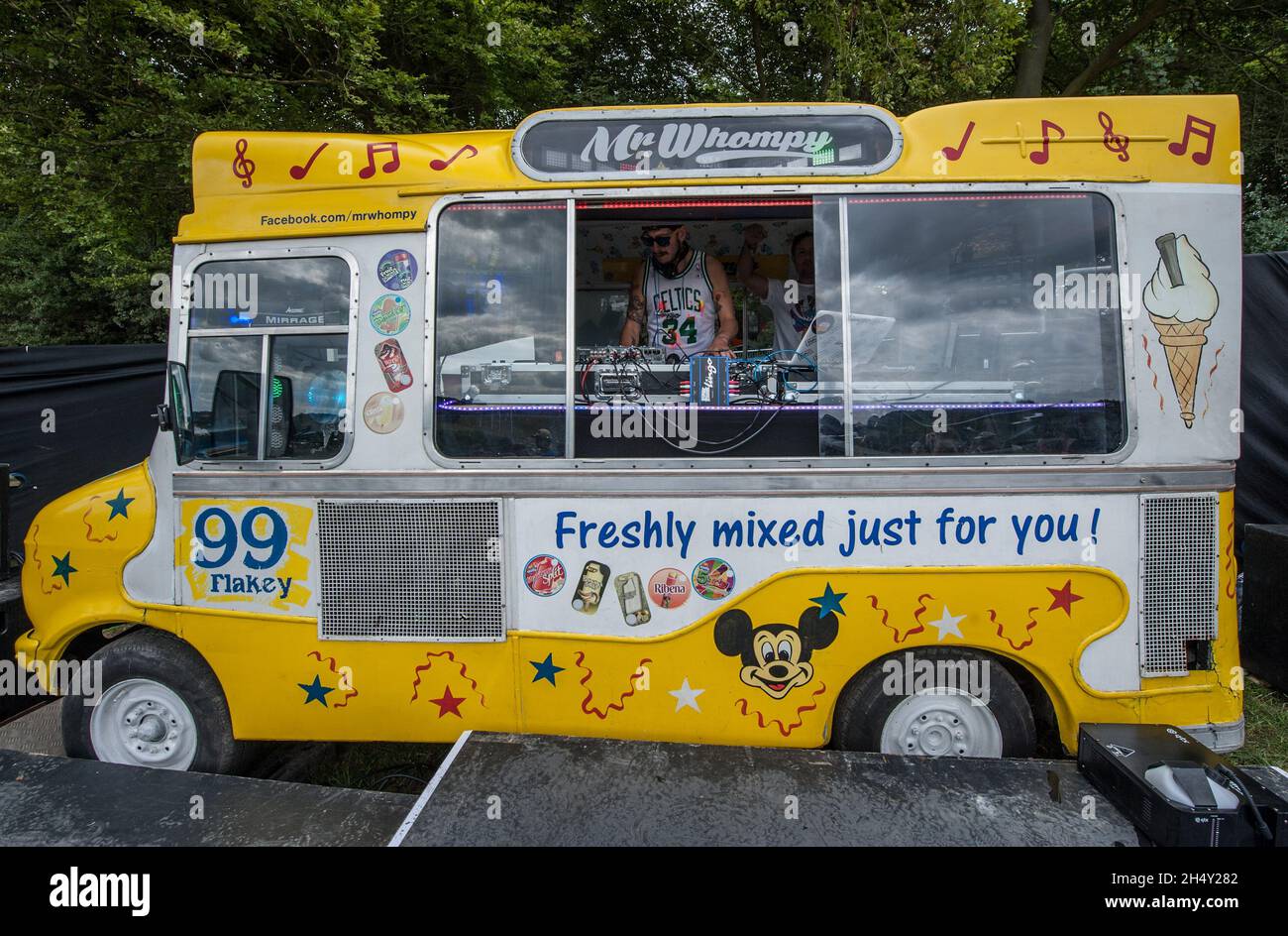 Ice cream van converted into a dj box at Boomtown Fair on August 15 ...