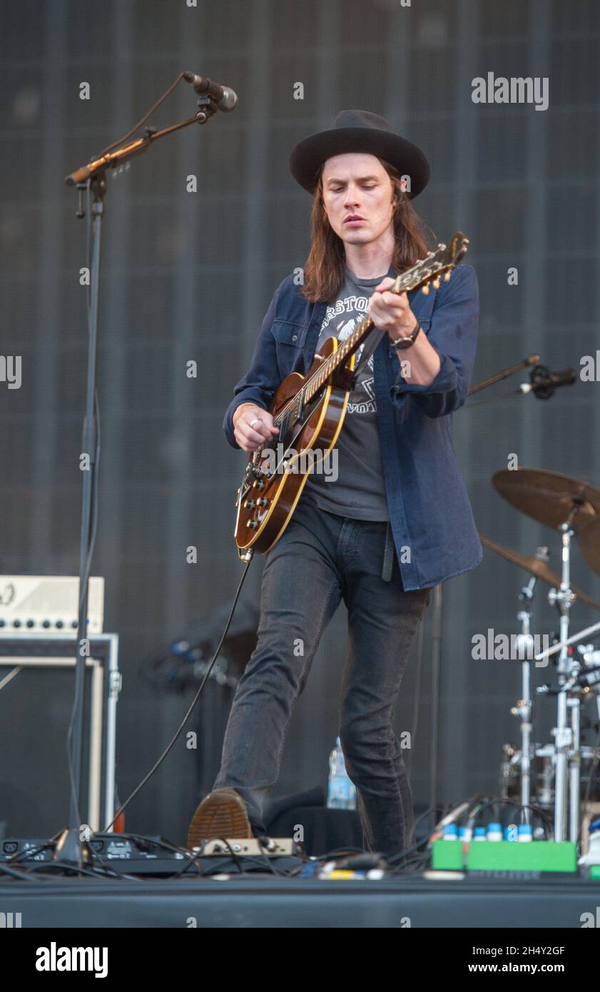 James Bay performing live on stage on day 2 of V Festival on August 23 ...