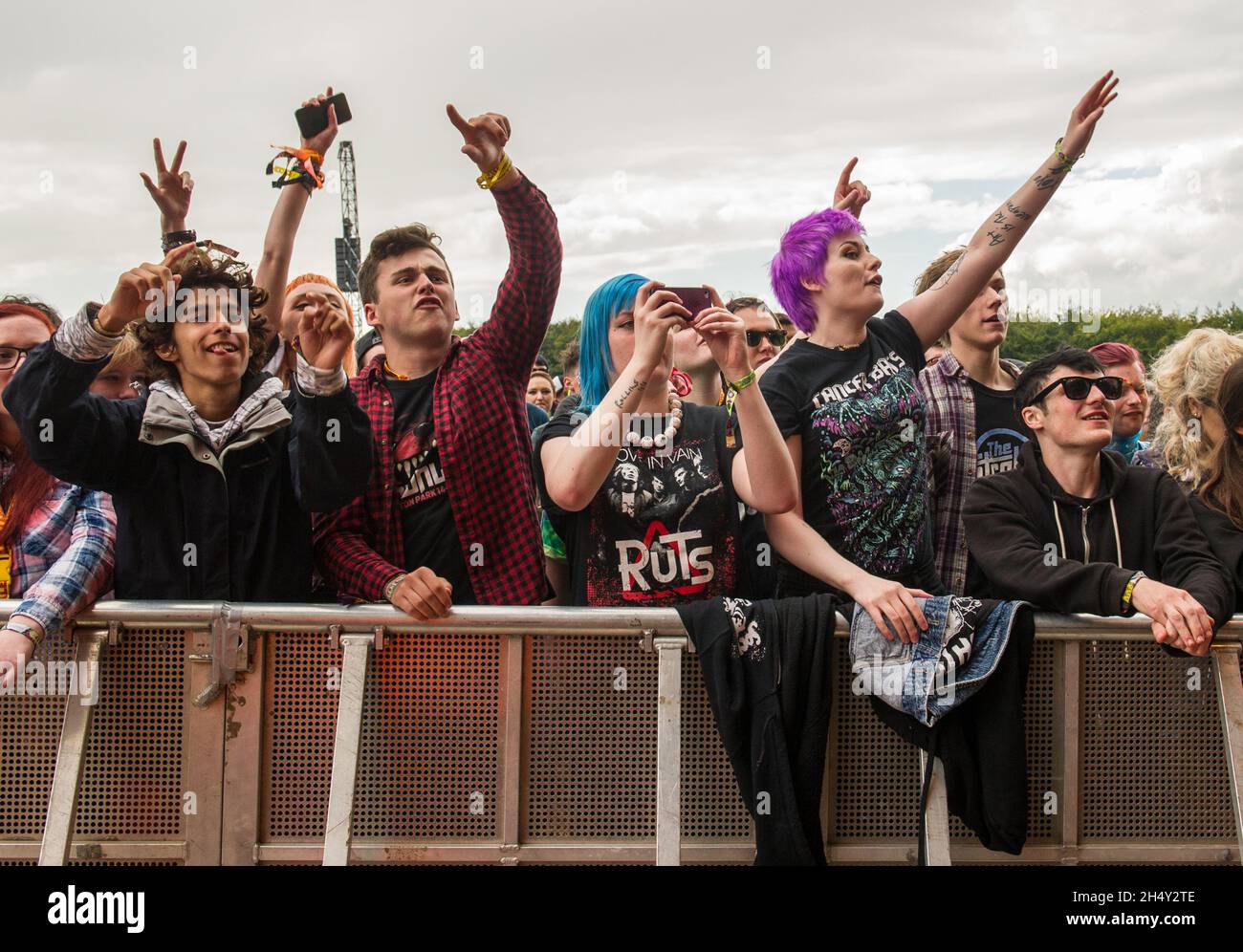 Festival goers on day 1 of Leeds Festival on August 28 2015 at Bramham ...