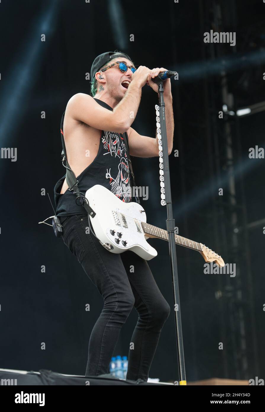 Alex Gaskarth of All Time Low performing live on stage on day 2 of ...