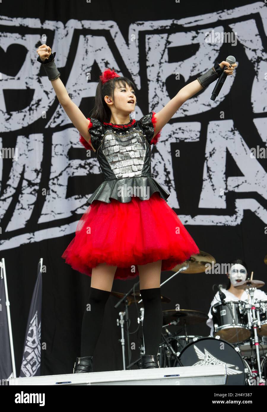 Babymetal performing live on stage on day 3 of Leeds Festival on August ...