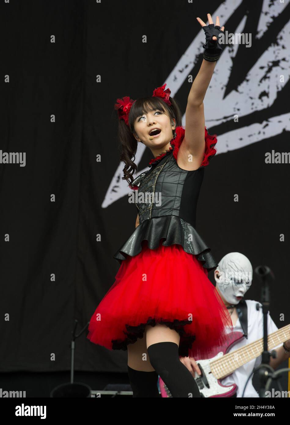Babymetal performing live on stage on day 3 of Leeds Festival on August ...