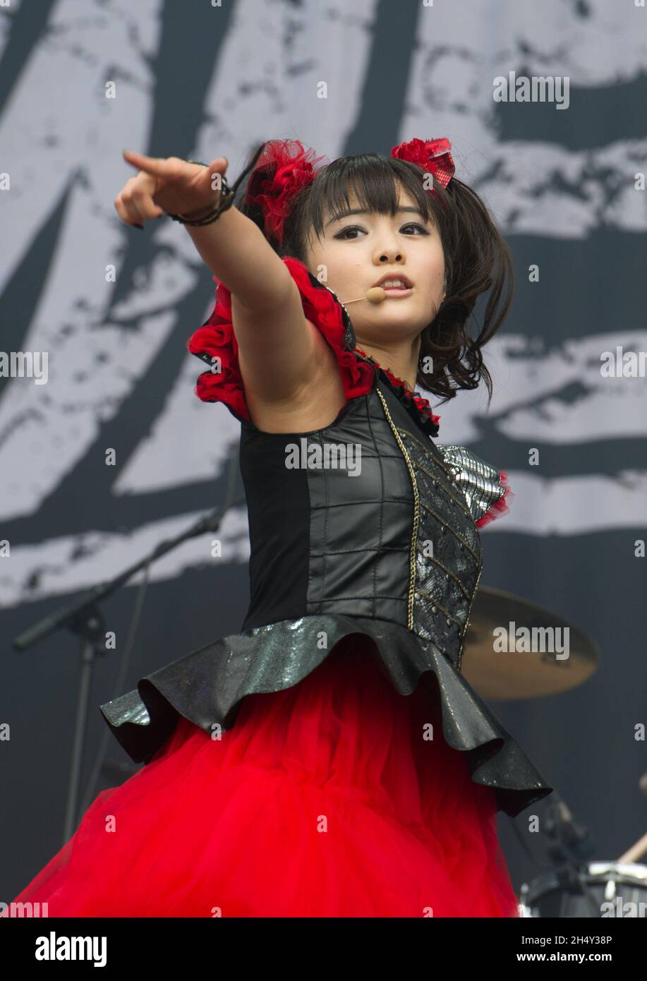 Babymetal performing live on stage on day 3 of Leeds Festival on August ...