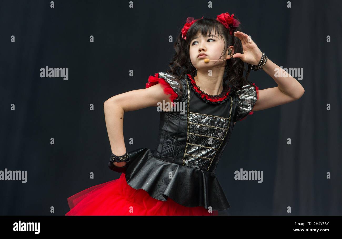 Babymetal performing live on stage on day 3 of Leeds Festival on August ...