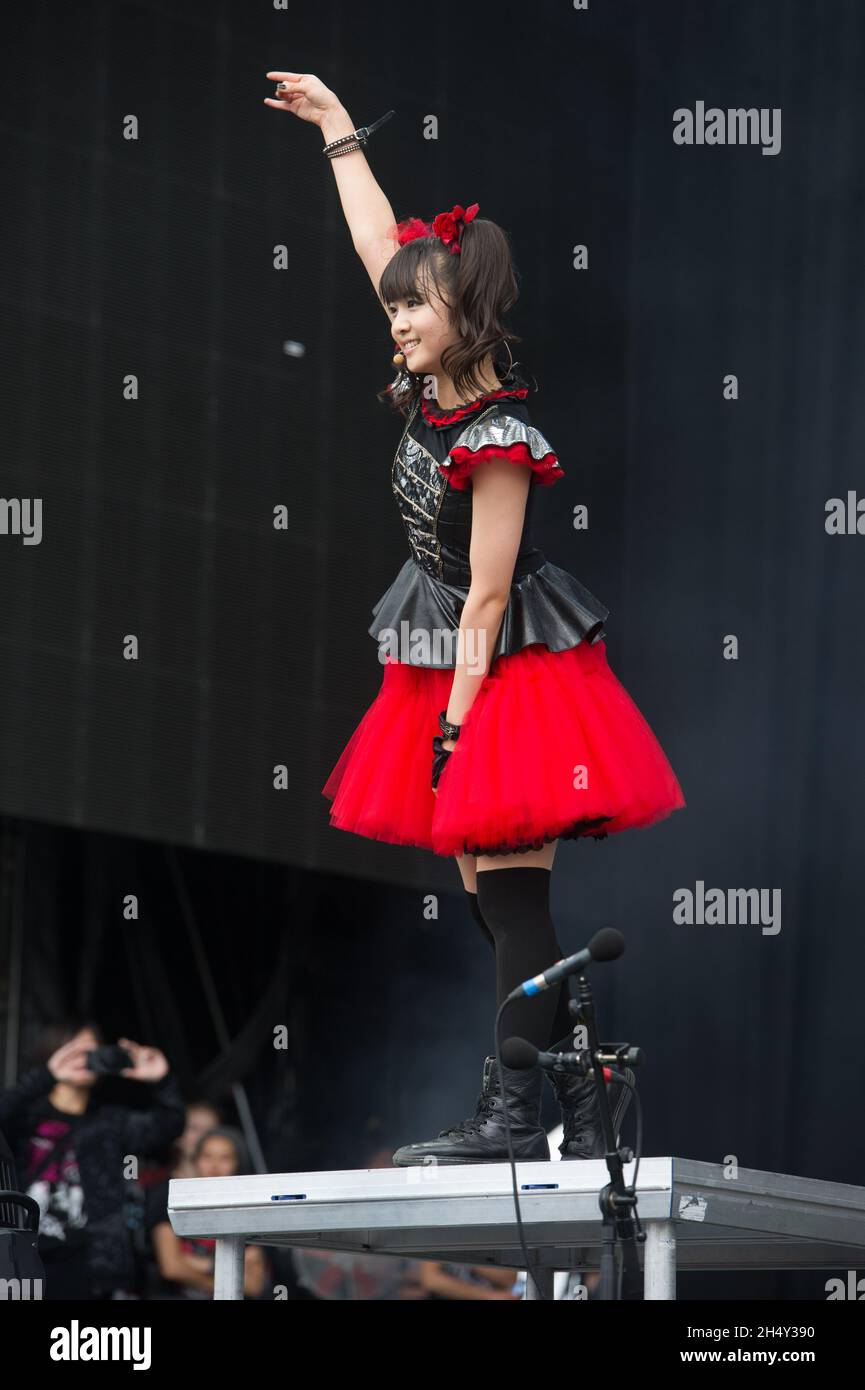 Babymetal performing live on stage on day 3 of Leeds Festival on August ...