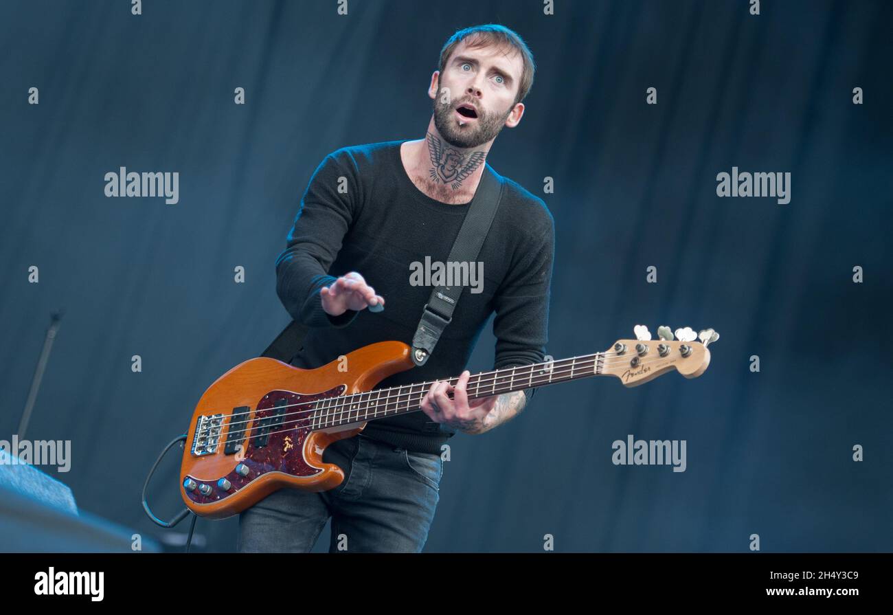 Chris Steele of Alexisonfire performing live on stage on day 3 of Leeds ...