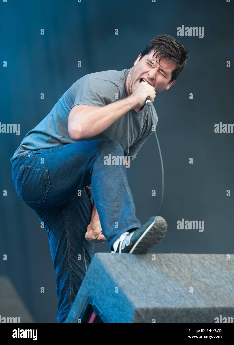 George Pettit of Alexisonfire performing live on stage on day 3 of ...