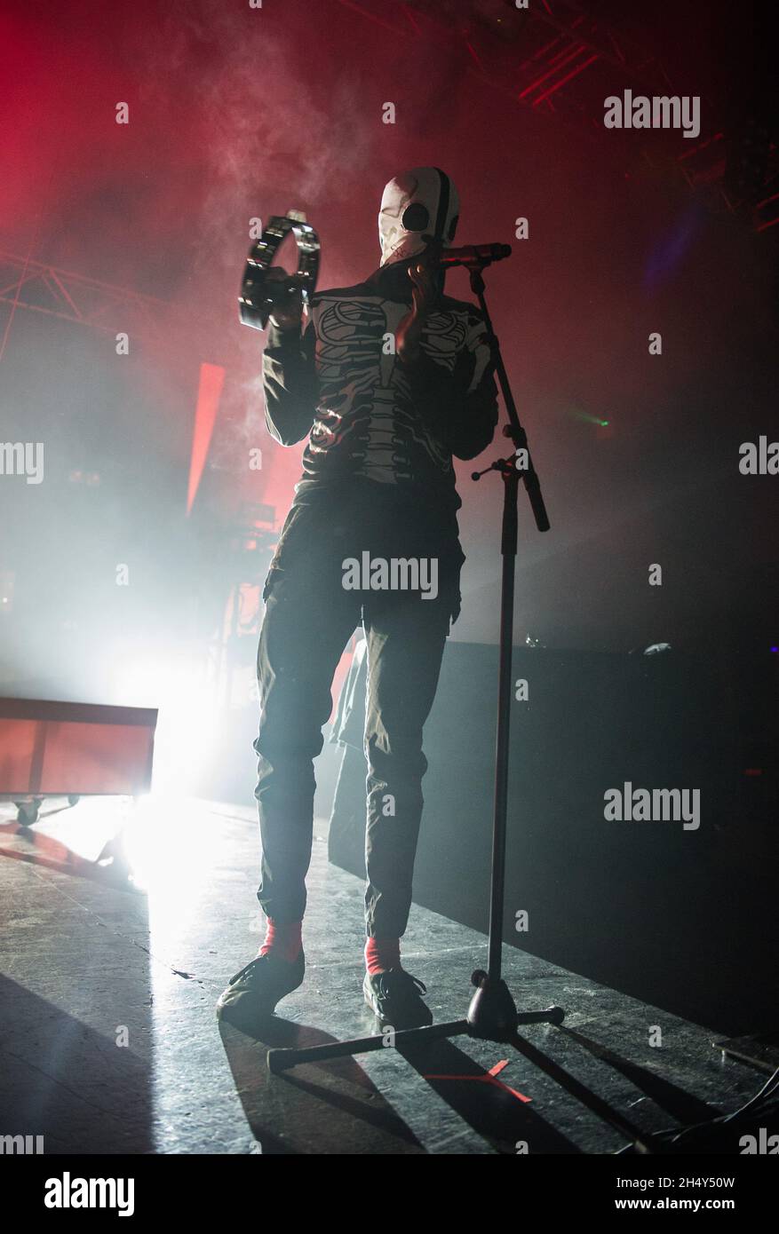 Tyler Joseph of Twenty One Pilots performing live on stage on at O2 ...