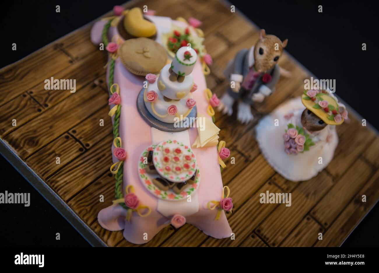 Cake on display at the Cake International show at the NEC on March 20 ...