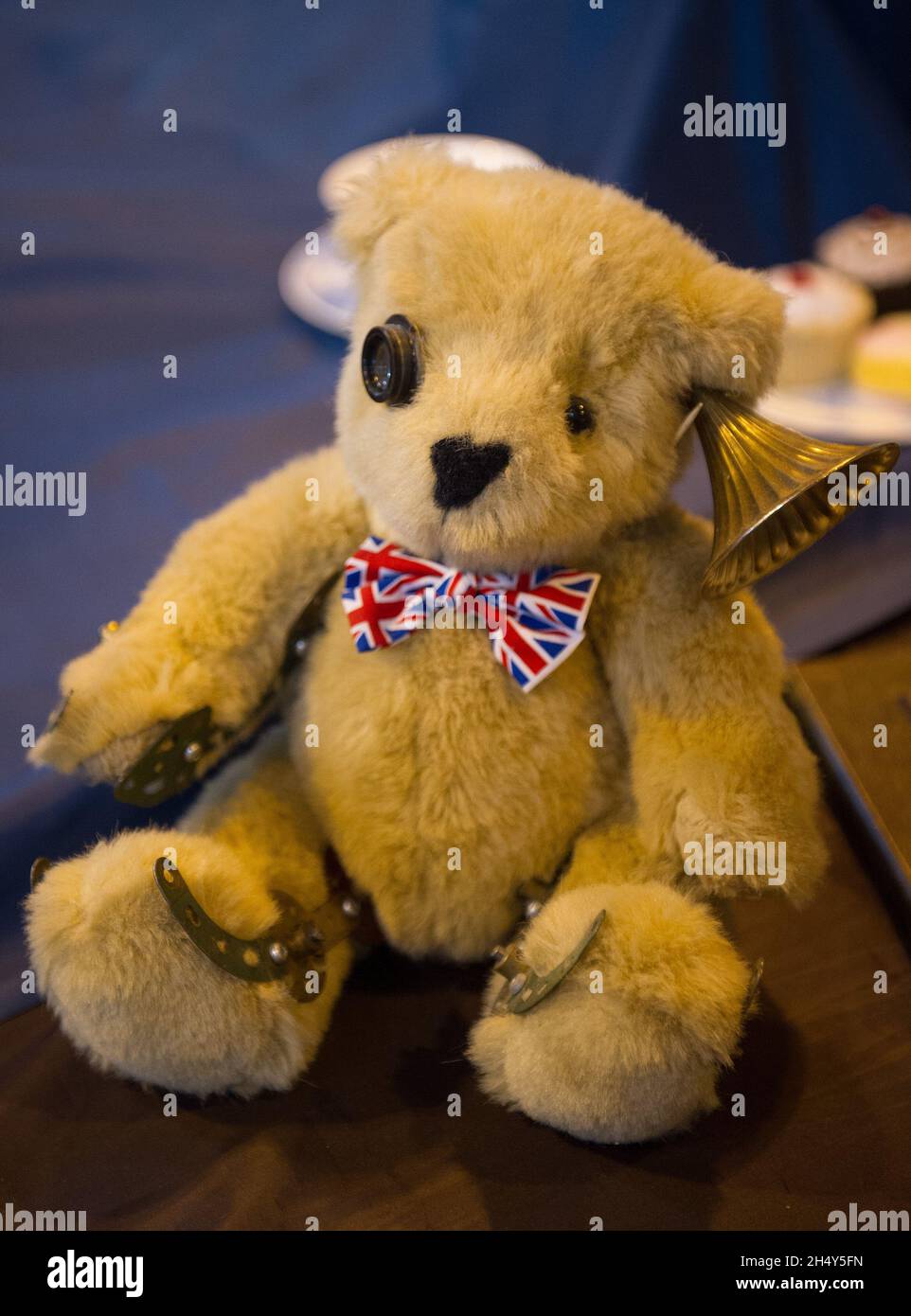 Steam punk teddy bear on display at Comicon at the NEC on March 20 2016 ...