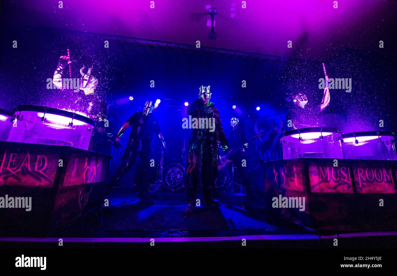 Mushroomhead performing live on stage at the O2 Academy 2 on March 23 ...