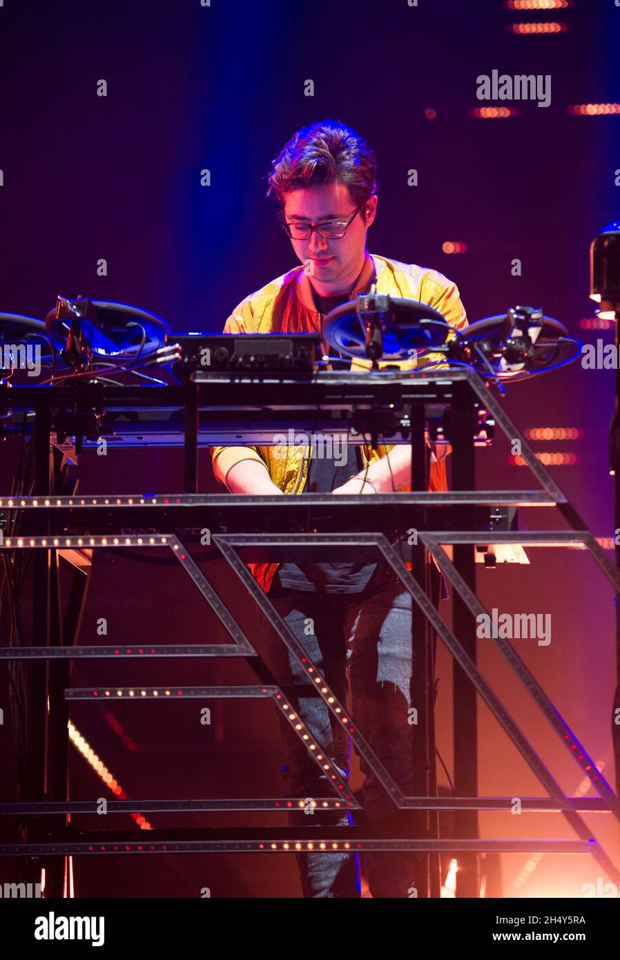 Emre TÃ¼rkmen of Years & Years performing live on stage at the ...