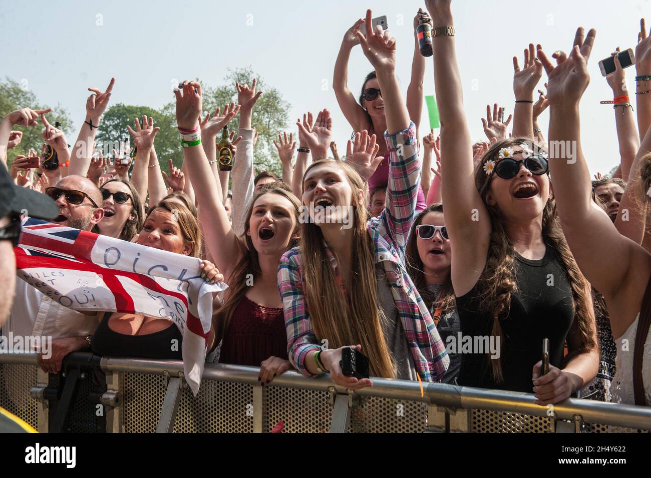 Crowd on day 1 at BBC Big Weekend on 28 May 2016 at Powderham Castle ...
