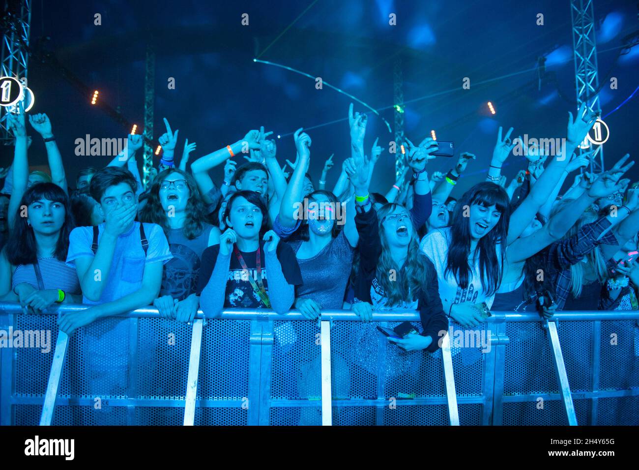 Crowd on day 1 at BBC Big Weekend on 28 May 2016 at Powderham Castle ...