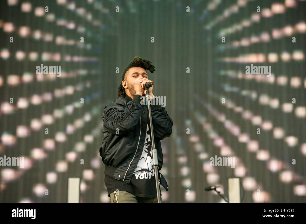 The Weeknd performing live on stage on day 2 at BBC Big Weekend on 29 ...