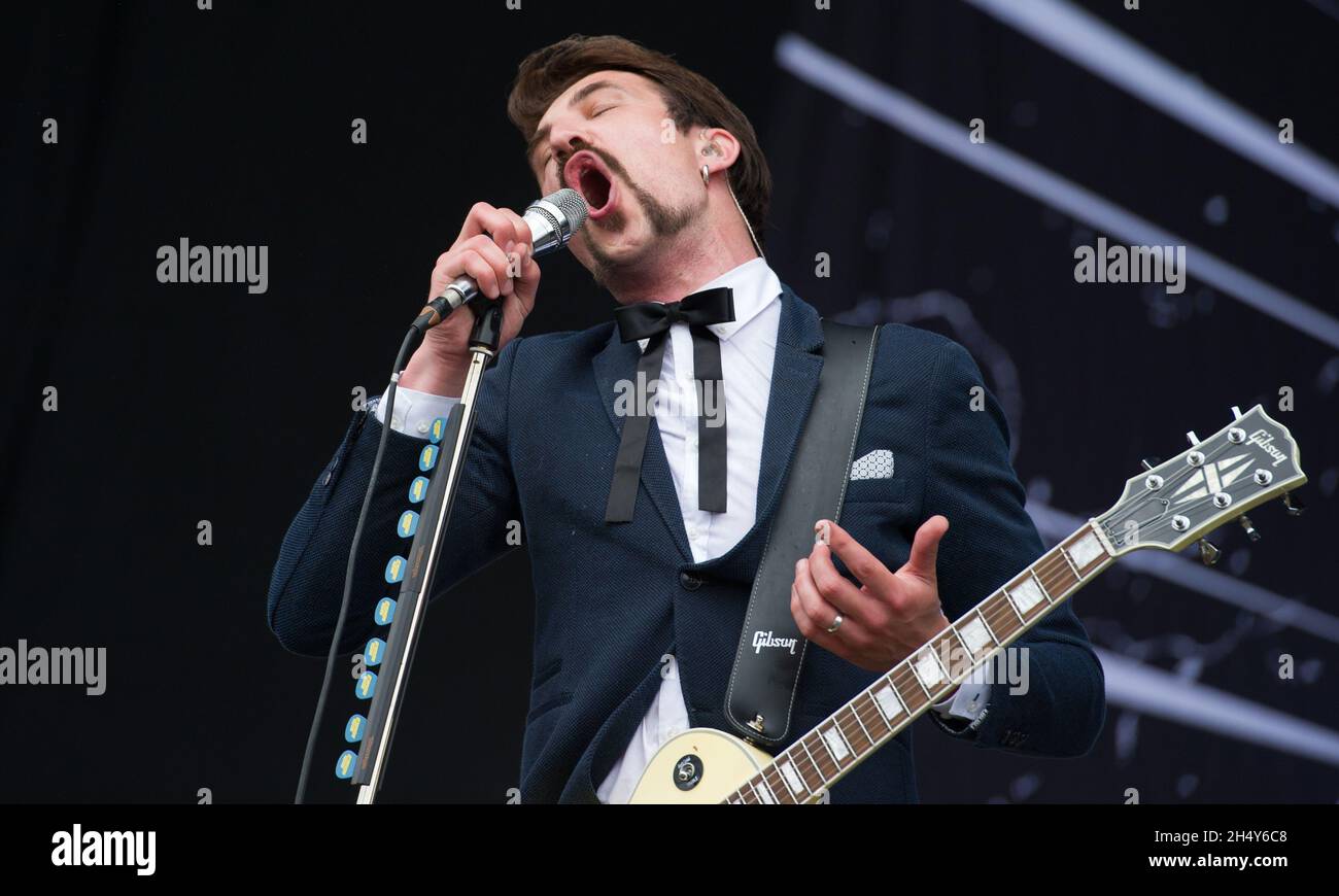 Adam Grahn of Royal Republic performing live on day 1 of Download ...