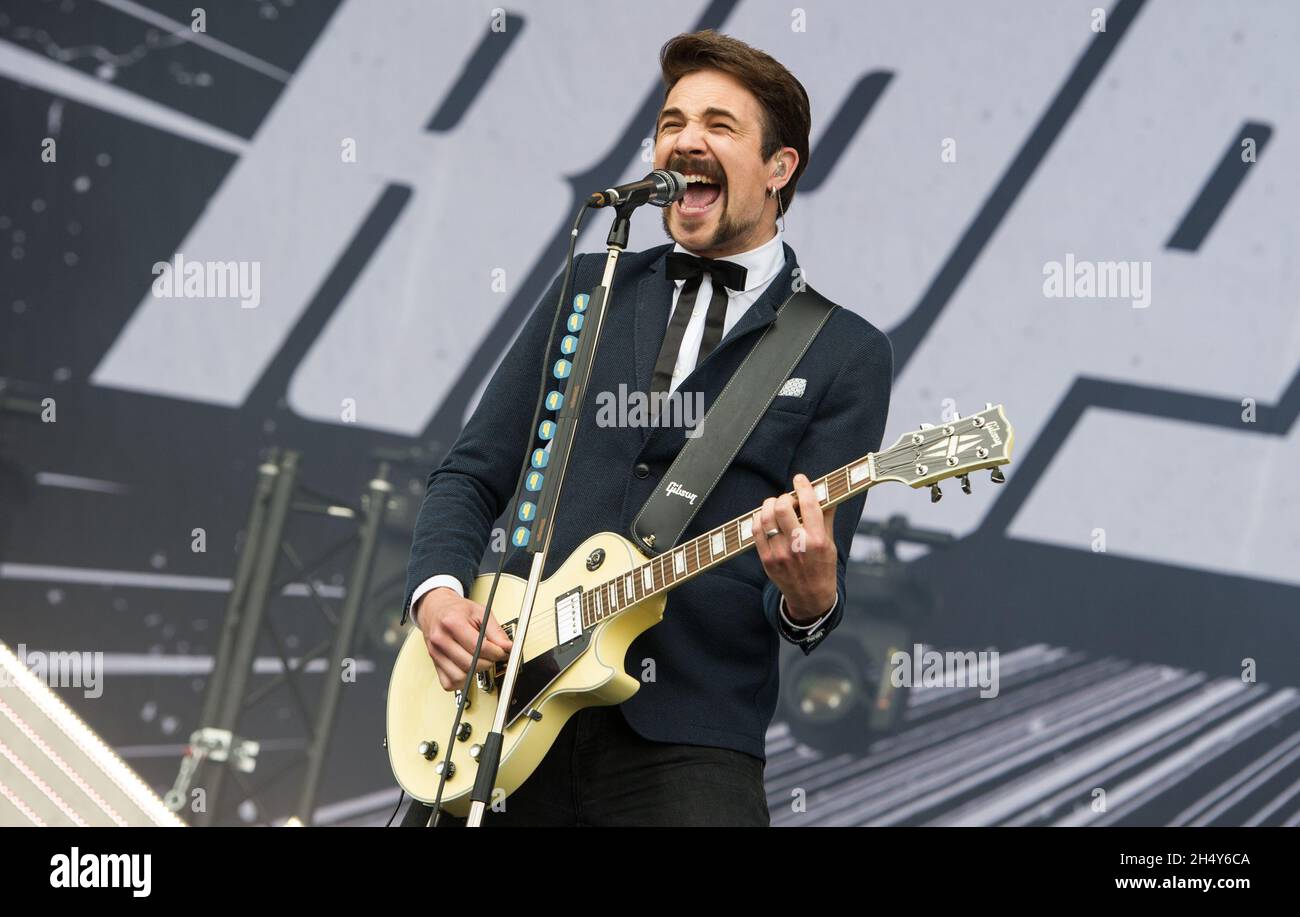 Adam Grahn of Royal Republic performing live on day 1 of Download ...