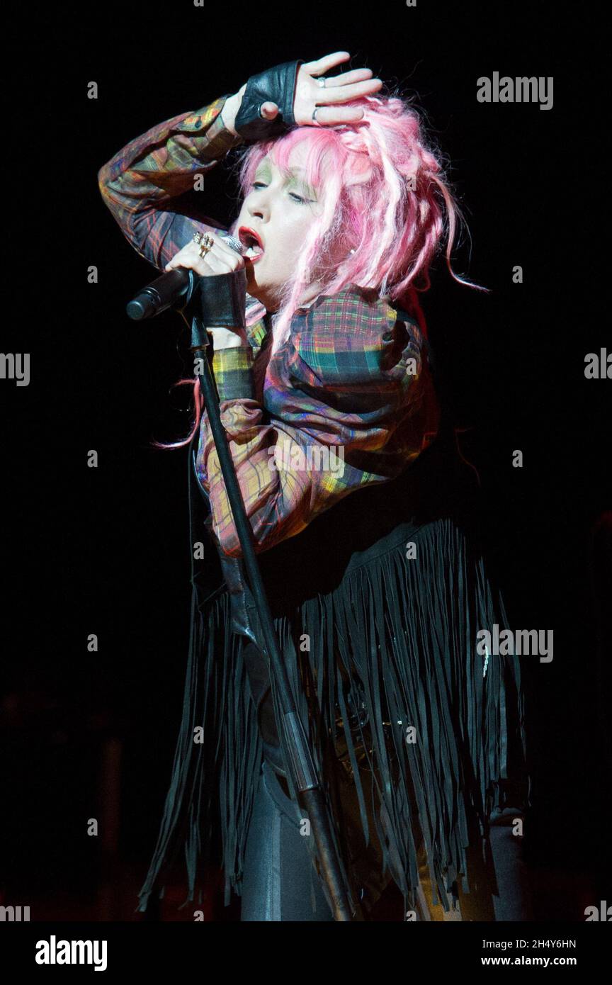 Cyndi Lauper performing live on stage at Symphony Hall on June 22 2016 ...