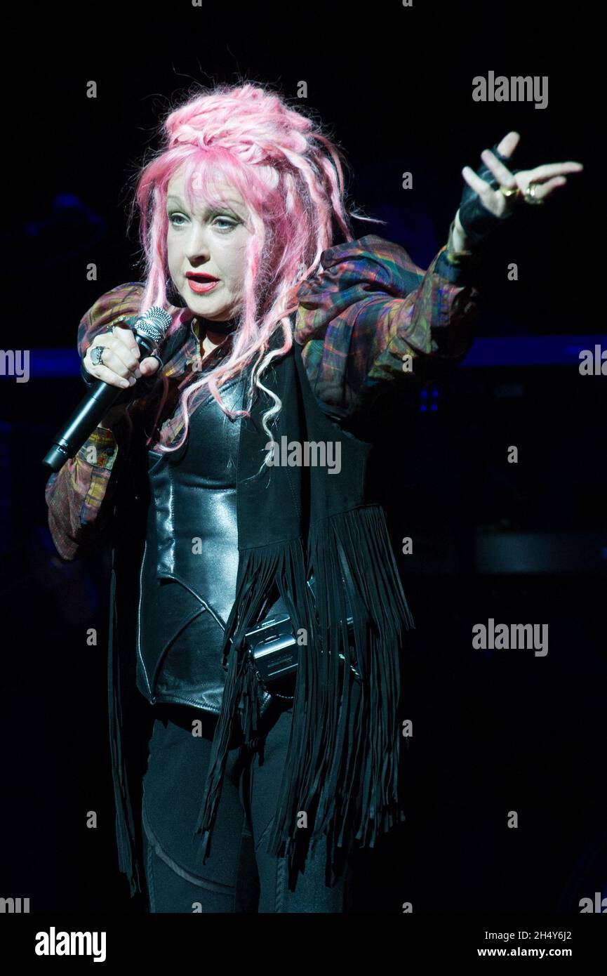 Cyndi Lauper performing live on stage at Symphony Hall on June 22 2016 ...