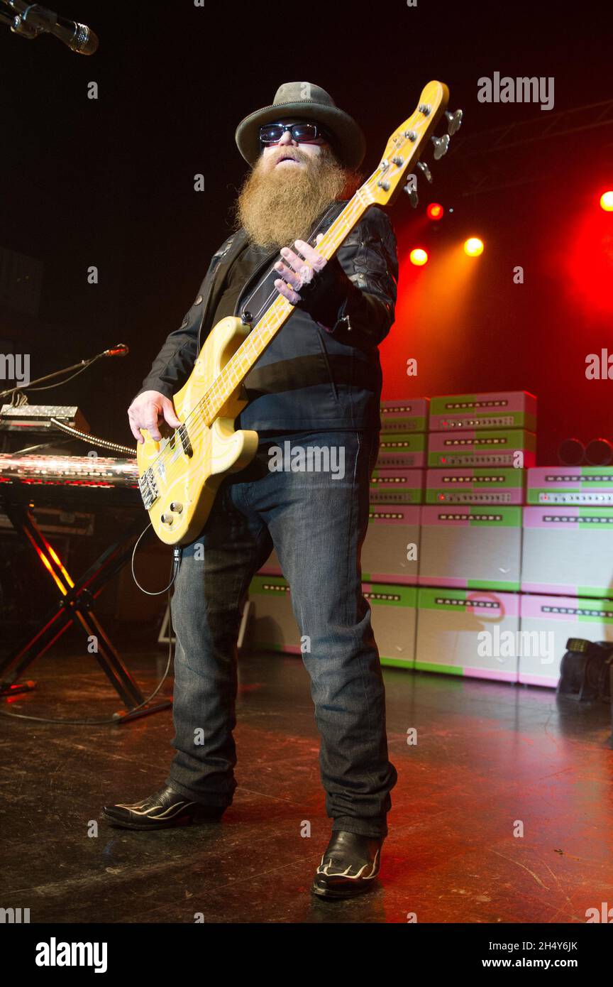 Dusty Hill of ZZ Top performing live on stage at O2 Academy on June 23 ...
