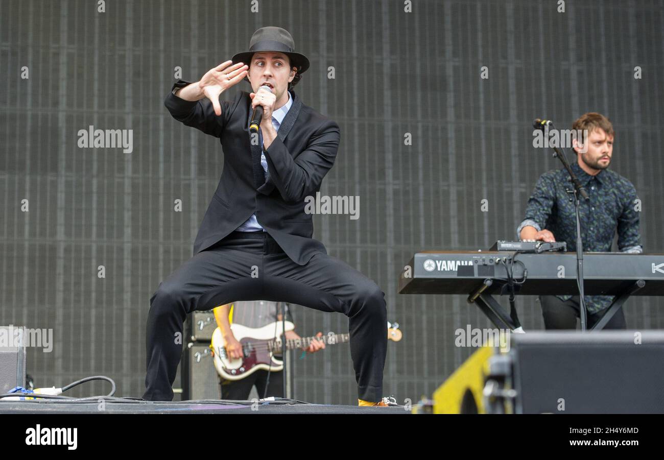 Paul Smith of Maximo Park performing live on stage at T in the Park ...