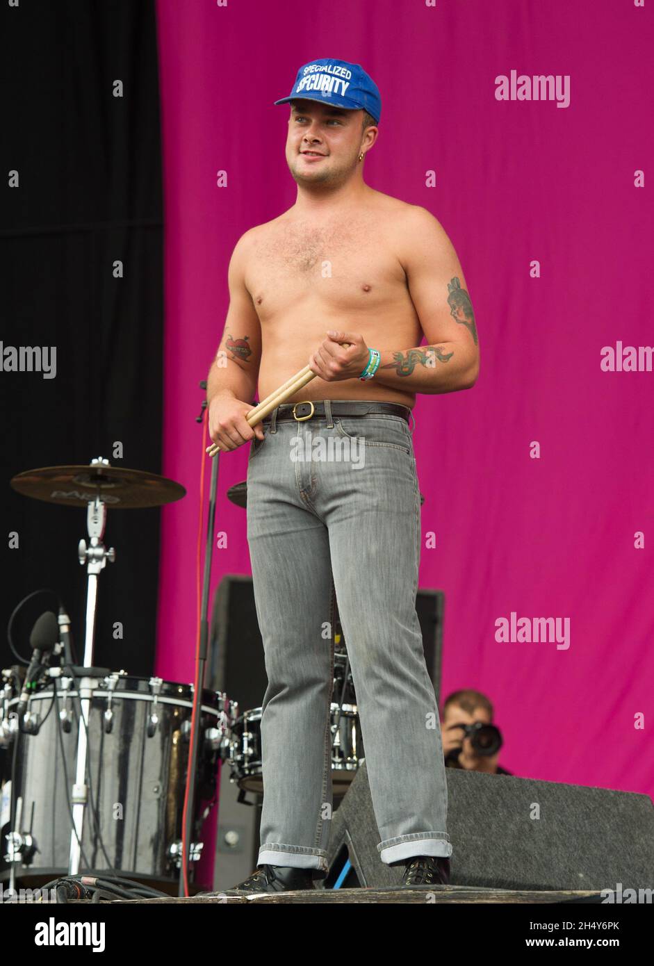 Isaac Holman of Slaves performing live on stage at T in the Park ...